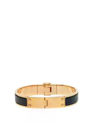 Hermès Enamel Hinged Bracelet - Black