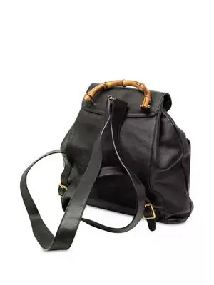 Gucci 20th Century Calfskin Bamboo Drawstring Backpack