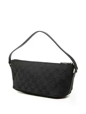 Gucci Gg Canvas Boat Shoulder Bag - Black