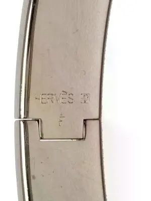 Hermès Enamel And Palladium Plated Metal Clic Clac H Bracelet Pm - Black