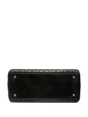 Dior 2004 Medium Lambskin Cannage Lady Satchel - Black