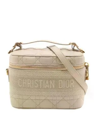 Dior 2020-2021 Small Lambskin Cannage Diortravel Case Vanity Bag - Neutrals