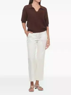 Marella Open-knit V-neck Jumper - Brown