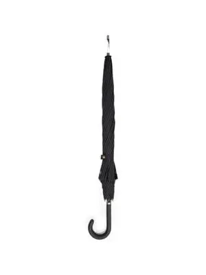 Moschino Pinstripe-print Curved-handle Umbrella - Black