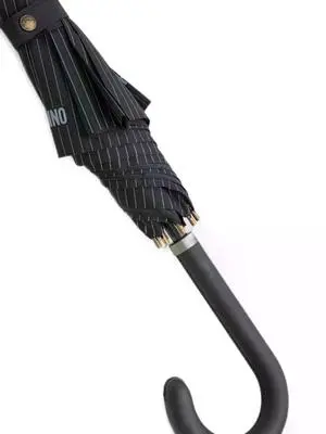 Moschino Pinstripe-print Curved-handle Umbrella