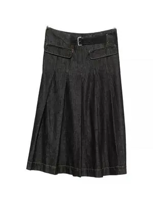 SEMICOUTURE Belted Midi Skirt - Black