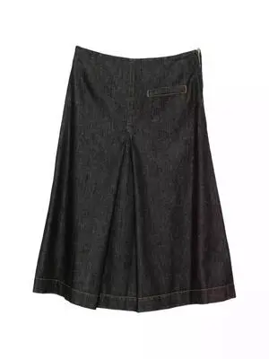 SEMICOUTURE Belted Midi Skirt With Contrast Stitching