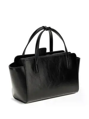 HIDESINS Logo Print Leather Tote Bag - Black