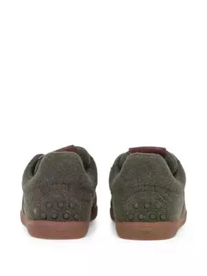 TOD'S Gommino-detail Felt-texture Sneakers - Green