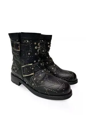 JIMMY CHOO Studded Biker Boots
