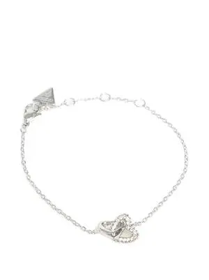 Guess Crystal-embellished Heart-motif Chain Bracelet - Silver
