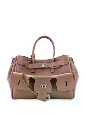 Balenciaga Bel Air Carry All Bag Leather Small Tote Bag - Brown