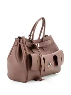 Balenciaga Bel Air Carry All Bag Leather Small Tote Bag - Brown