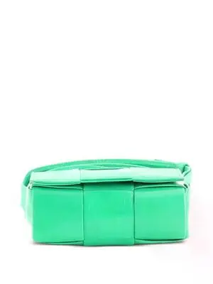 Bottega Veneta Cassette Maxi Intrecciato Leather Candy Crossbody Bag - Green