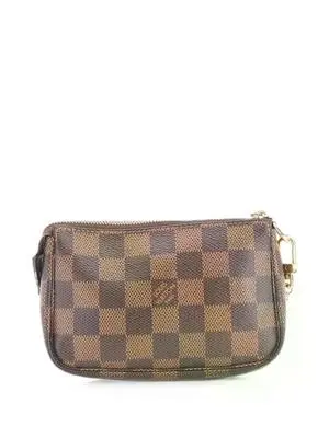 LOUIS VUITTON Pochette Accessoires Damier Mini Clutch Bag - Brown