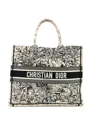 Dior Book Embroidered Canvas Large Tote Bag