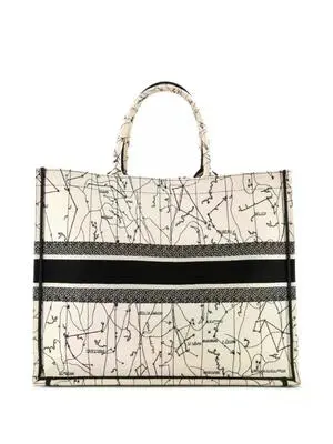 Dior Book Embroidered Canvas Large Tote Bag