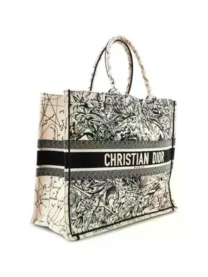 Dior Book Embroidered Canvas Large Tote Bag