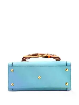Gucci Diana Mini Bamboo Handle Tote Leather Crossbody Bag - Blue