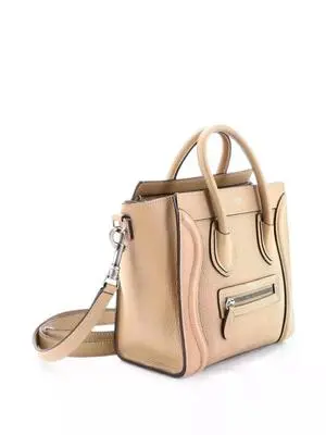 Celine Luggage Bag Grainy Leather Nano Crossbody Bag - Neutrals