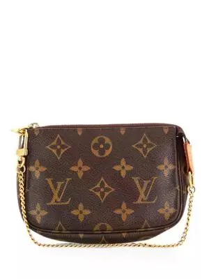 LOUIS VUITTON Pochette Accessoires Monogram Canvas Mini Clutch Bag - Brown