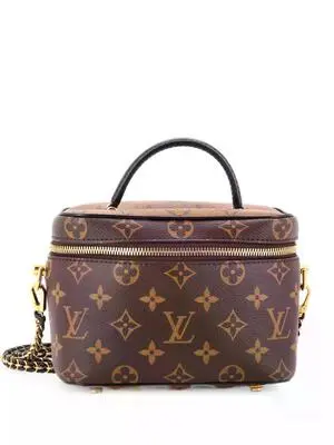 LOUIS VUITTON Vanity Handbag Reverse Monogram Canvas Pm Satchel - Brown