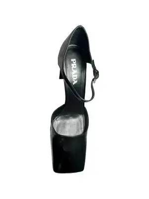 Prada Leather Square-toe Ankle-strap Pumps