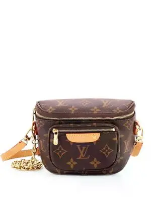 LOUIS VUITTON Bum Bag Monogram Canvas Mini Belt Bag - Brown