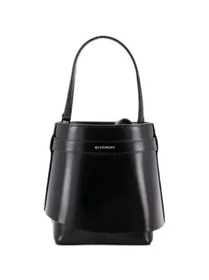 Givenchy Shark Lock Leather Bucket Bag - Black