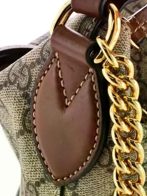 Gucci Chain Gg Coated Canvas Large Hobo Bag