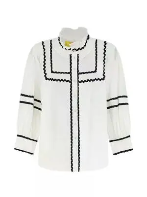 PHILIPPA 1970 Nala Ruffled-trim Puff-sleeve Shirt - White