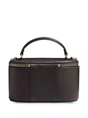 Valentino Garavani Mini Vlogo Signature Leather Vanity Tote Bag - Brown