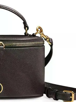 Valentino Garavani Mini Vlogo Signature Leather Vanity Tote Bag - Brown