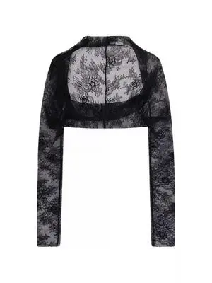 Alberta Ferretti Floral-lace Bolero Blouse - Black
