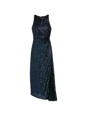 Badgley Mischka Wrap-effect Sequined Dress