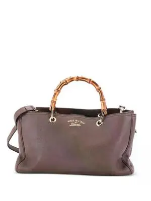 Gucci Bamboo Shopper Leather Medium Tote Bag - Brown
