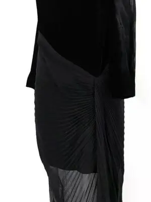 Versace Off-shoulder Pleated Midi Dress