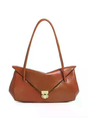 Marni Foldover-top Leather Tote Bag - Brown