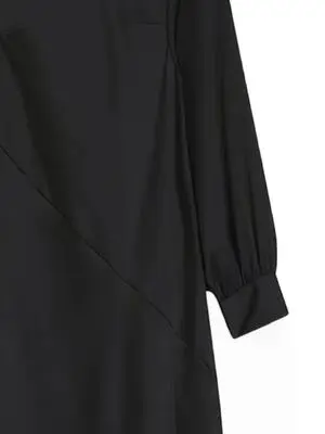 Hugo Asymmetric Long-sleeve Midi Dress - Black