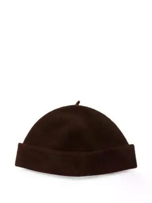 RANRA Logo-embroidered Felt Beanie Hat - Brown