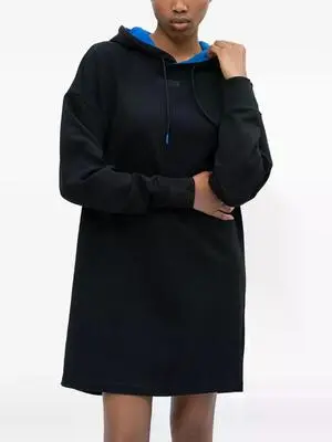Hugo Logo-patch Drawstring-hood Mini Dress