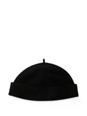 RANRA Logo-embroidered Turn-up Beanie Hat - Black