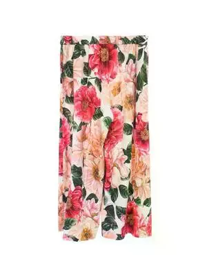 Dolce & Gabbana Floral Print Wide-leg Trousers