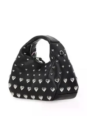 GANNI Heart-stud Shoulder Bag - Black