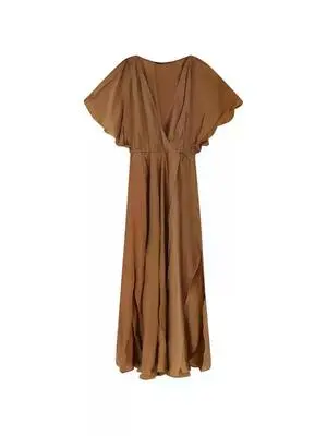 MES DEMOISELLES Cascais Ruffled Maxi Dress - Brown