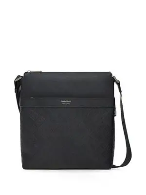 FERRAGAMO Monogram Messenger Bag - Black
