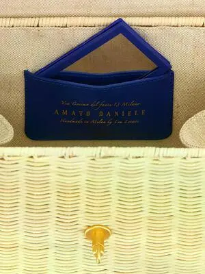 AMATO DANIELE Queen Rattan Braided Wicker Tote Bag