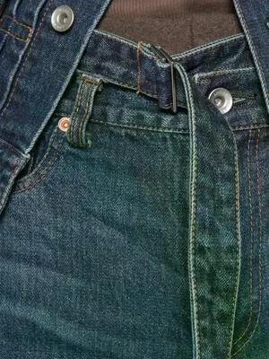 Sacai Belted Layered-waist Jeans