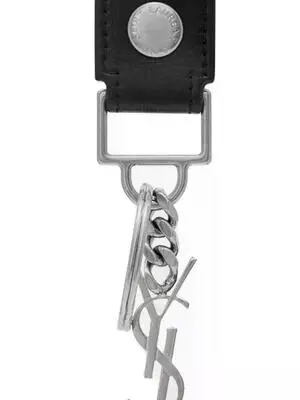 Saint Laurent Cassandre Key Ring In Smooth Leather