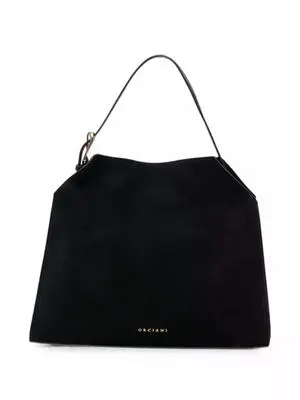 Orciani Medium Trinity Peach Logo-plaque Tote Bag - Black